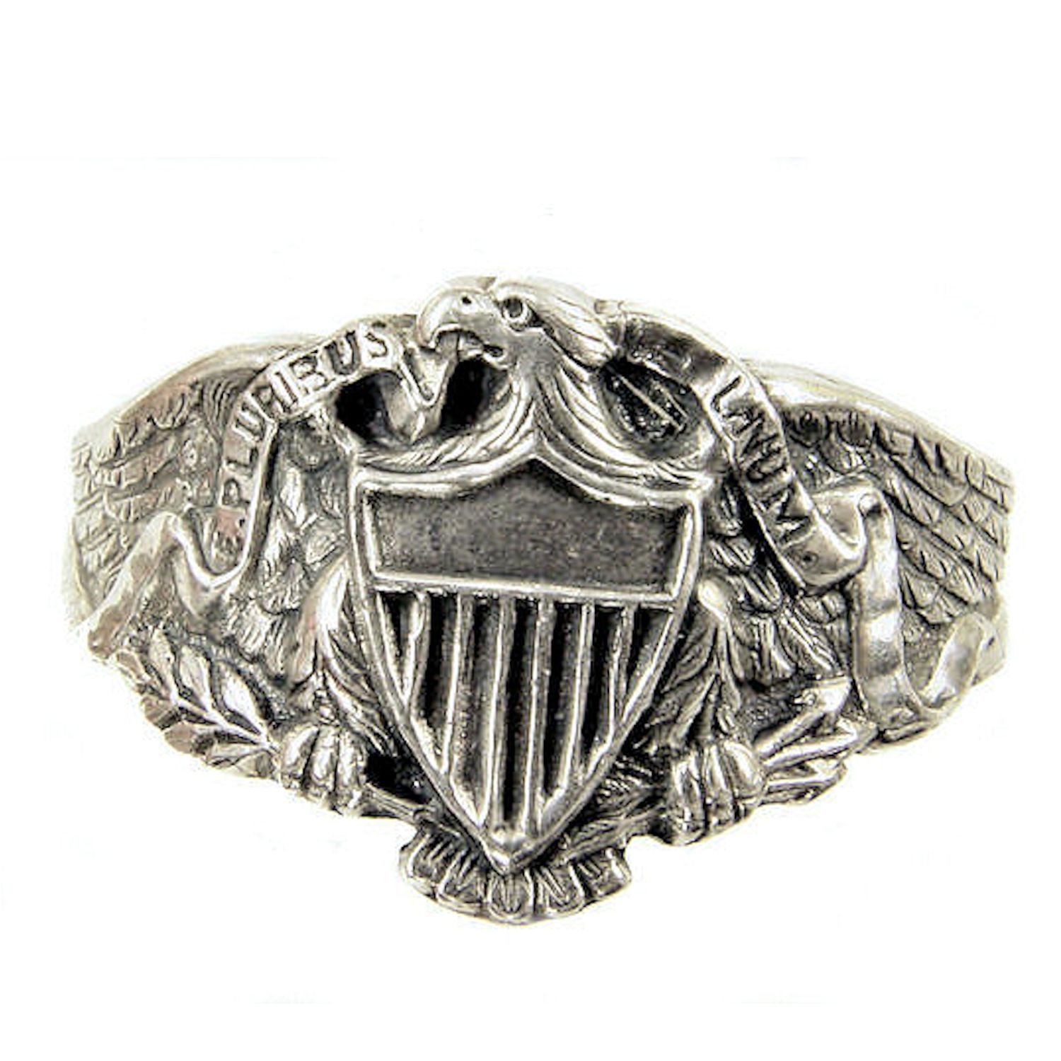 Vintage Style E Pluribus Unum American Eagle Seal Ring | Sterling Silver